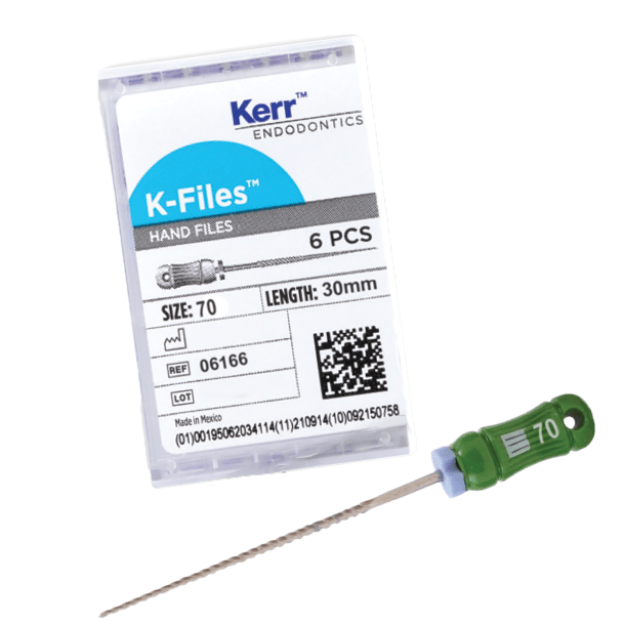 Goetze Dental. Kerr Endodontics K-Files, 30mm, #70, 06166, 6/Pkg
